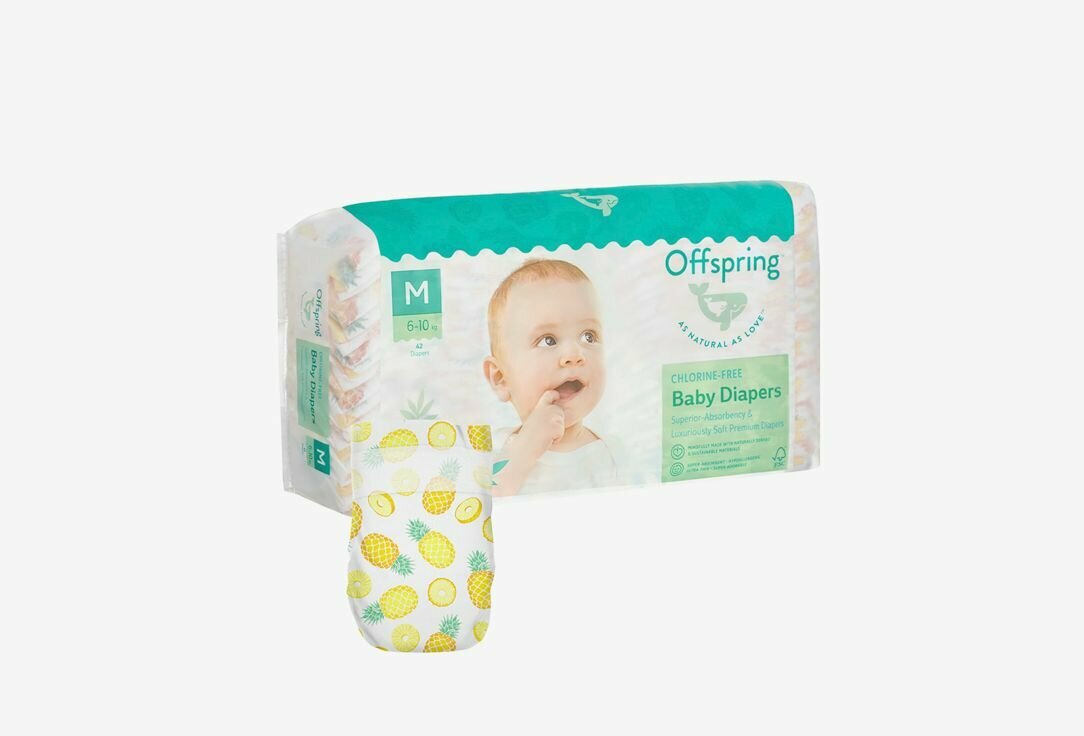 Подгузники OFFSPRING 6-10 кг, ананасы