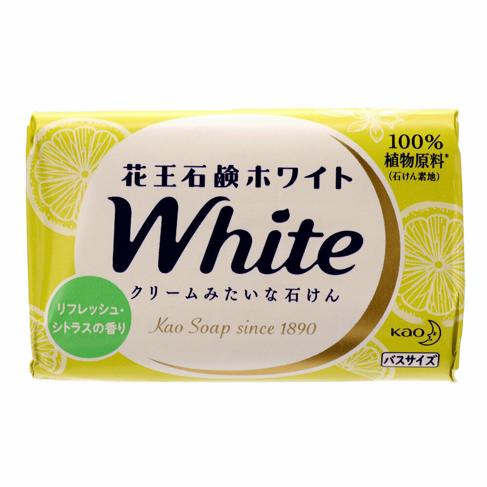 KAO Крем-мыло White увлажняющее твердое кусковое, с витаминами и цитрусовым ароматом, 1 шт.* 130 гр.