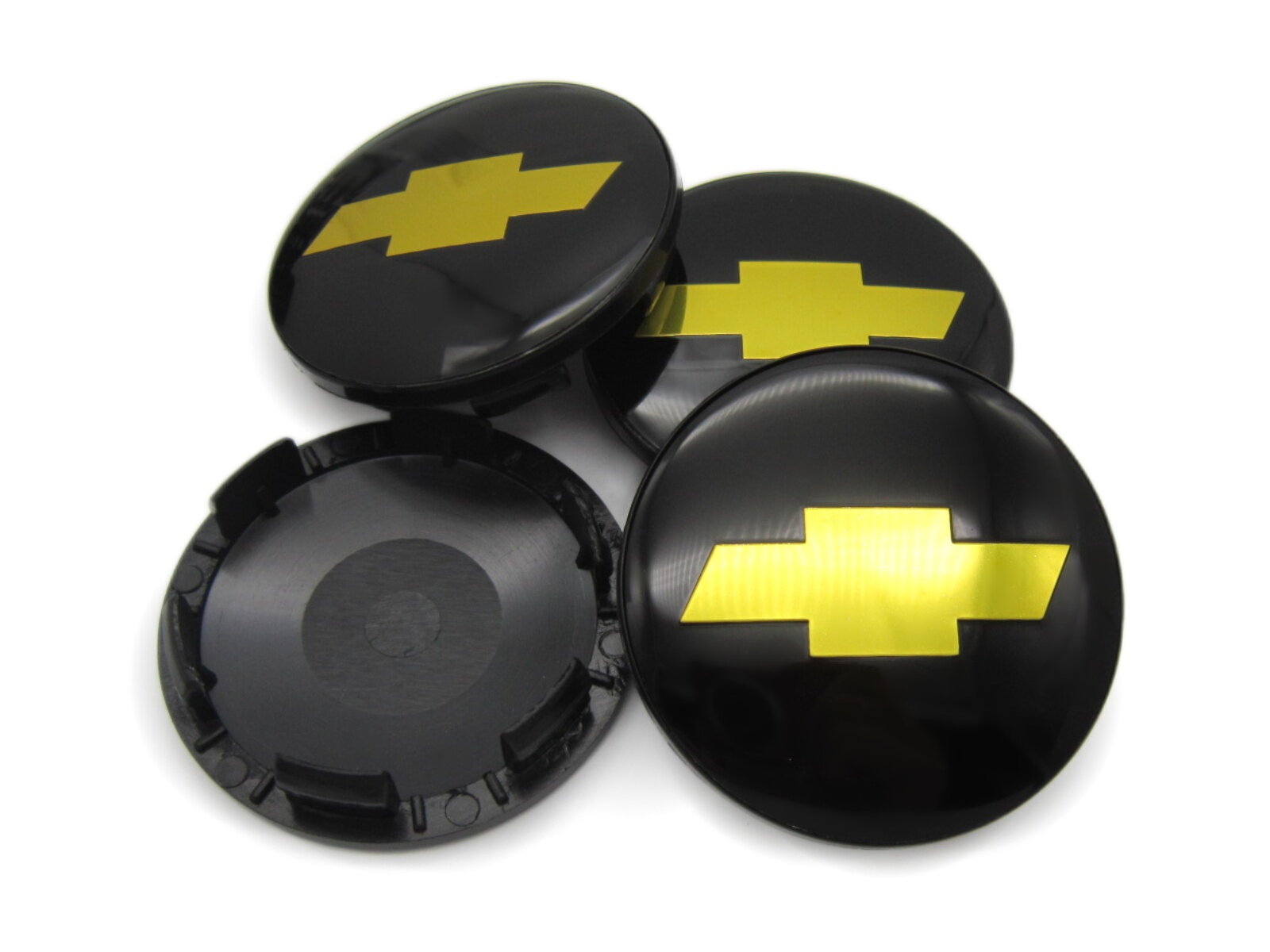 Колпачки, заглушки на литые диски КиК Шевроле черный 62/55/10, комплект 4 шт.