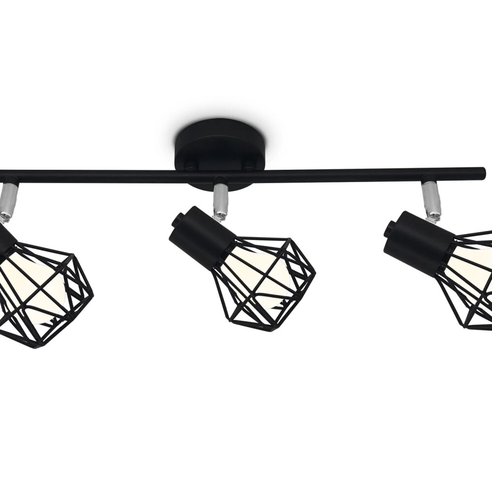 Настенно-потолочный спот в стиле лофт TR8622/3 BK/CH черный/хром E27*3 max 40W 460*91*175