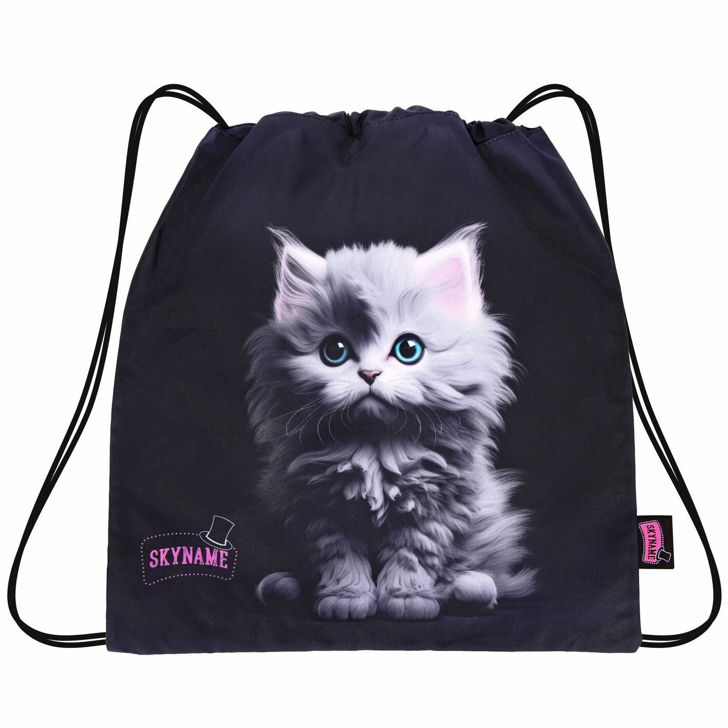 Мешок для сменки школьный для девочки увеличенного размера 45 х 40 см с лямками из шнурков