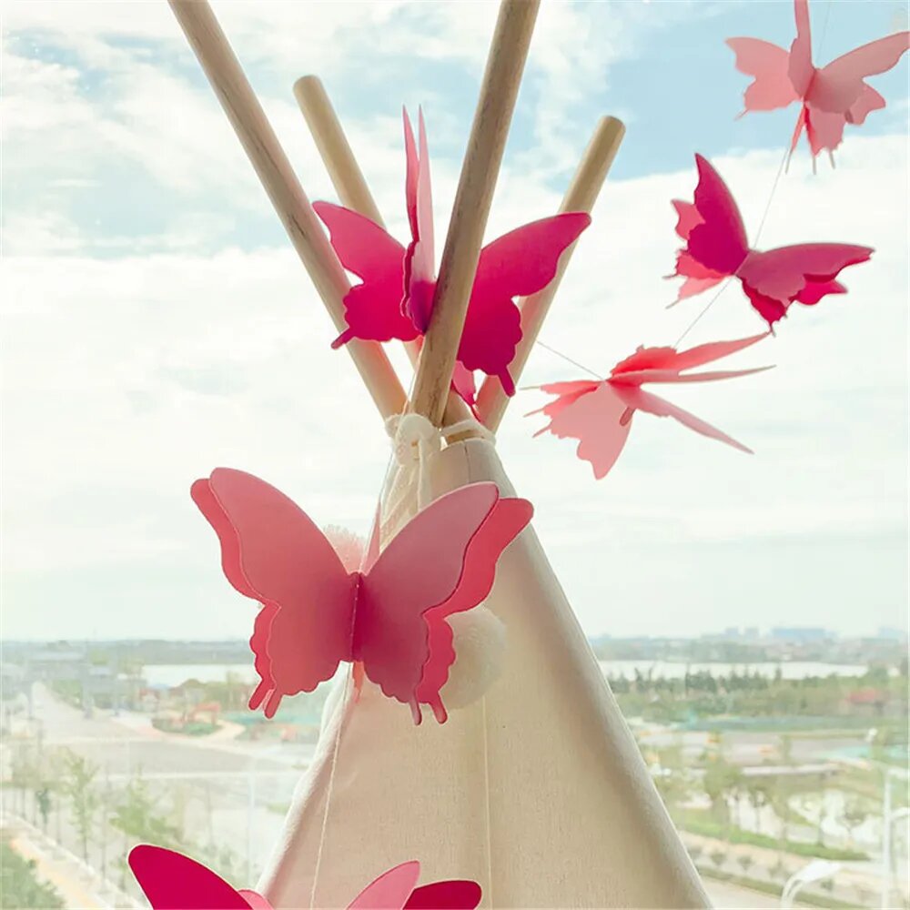 Бумажная гирлянда-бабочка Розовый, gradient pink