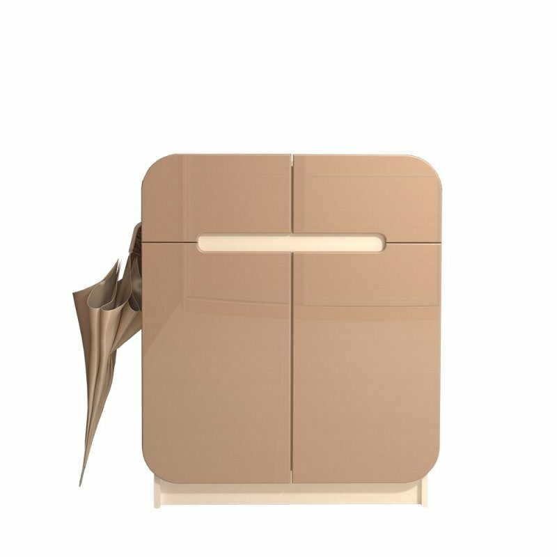 Комод DoorDoor-43 белый / капучино глянец 80х96х40 см, цвет на заказ