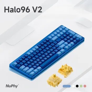 NuPhy Клавиатура беспроводная Halo96 V2 Lemon Switch, (Gateron Yellow), светло-синий