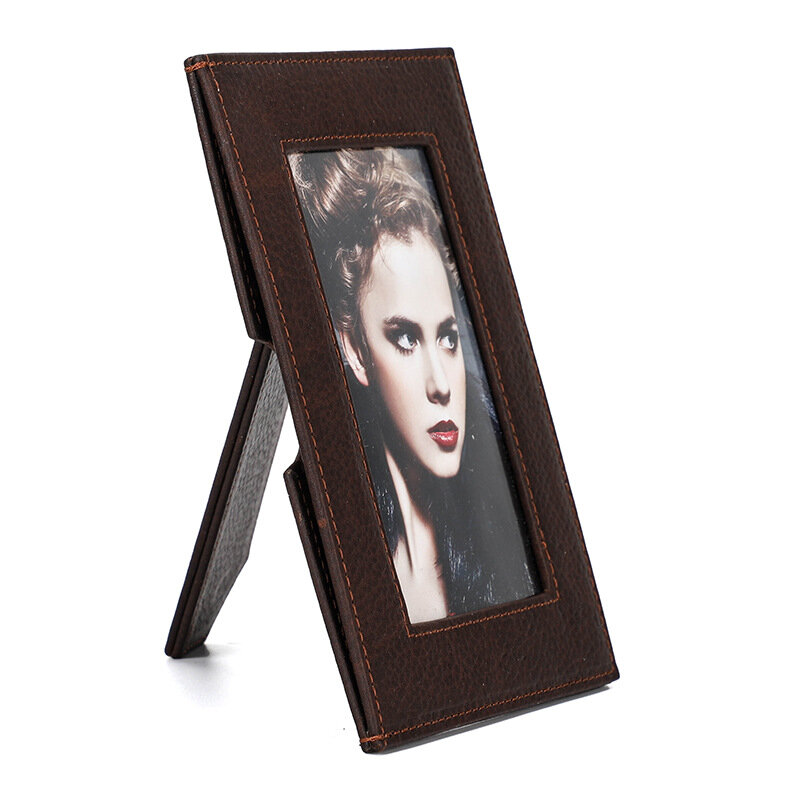 Фоторамка "Spot", ручная работа, цельнозерновая воловья кожа, магнитная, 6 дюймов