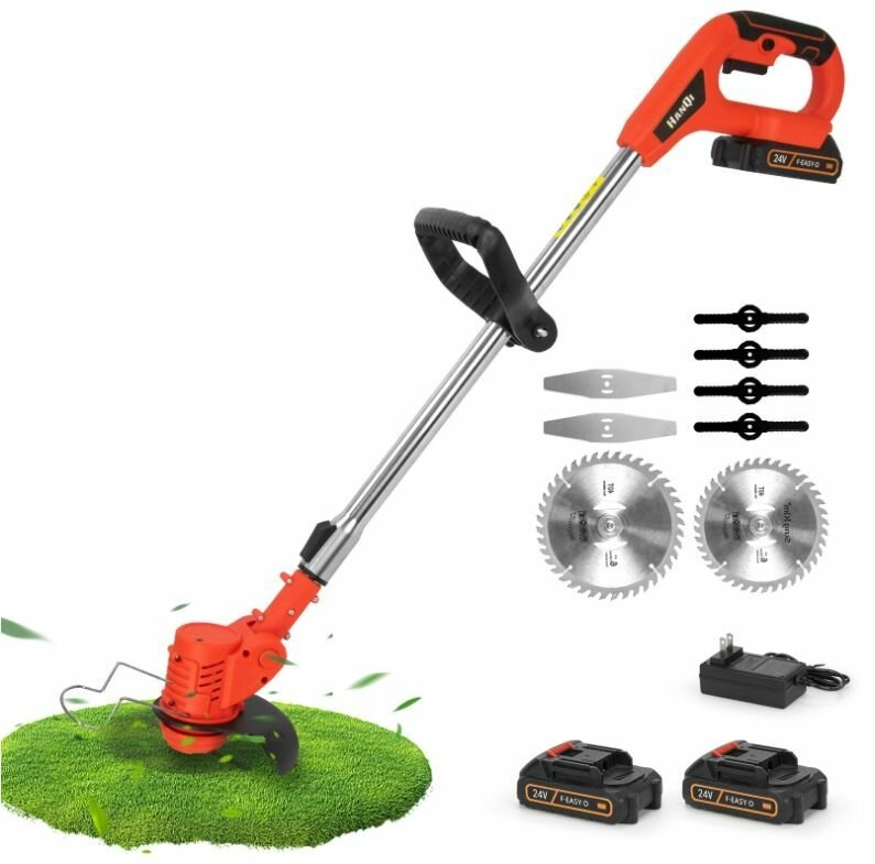 Триммер аккумуляторный RUNTAI (650 Вт, Литиевая батарея 2000mAH)/ газонокосилка / Садовая коса для сада и дачи, для стрижки газона и травы