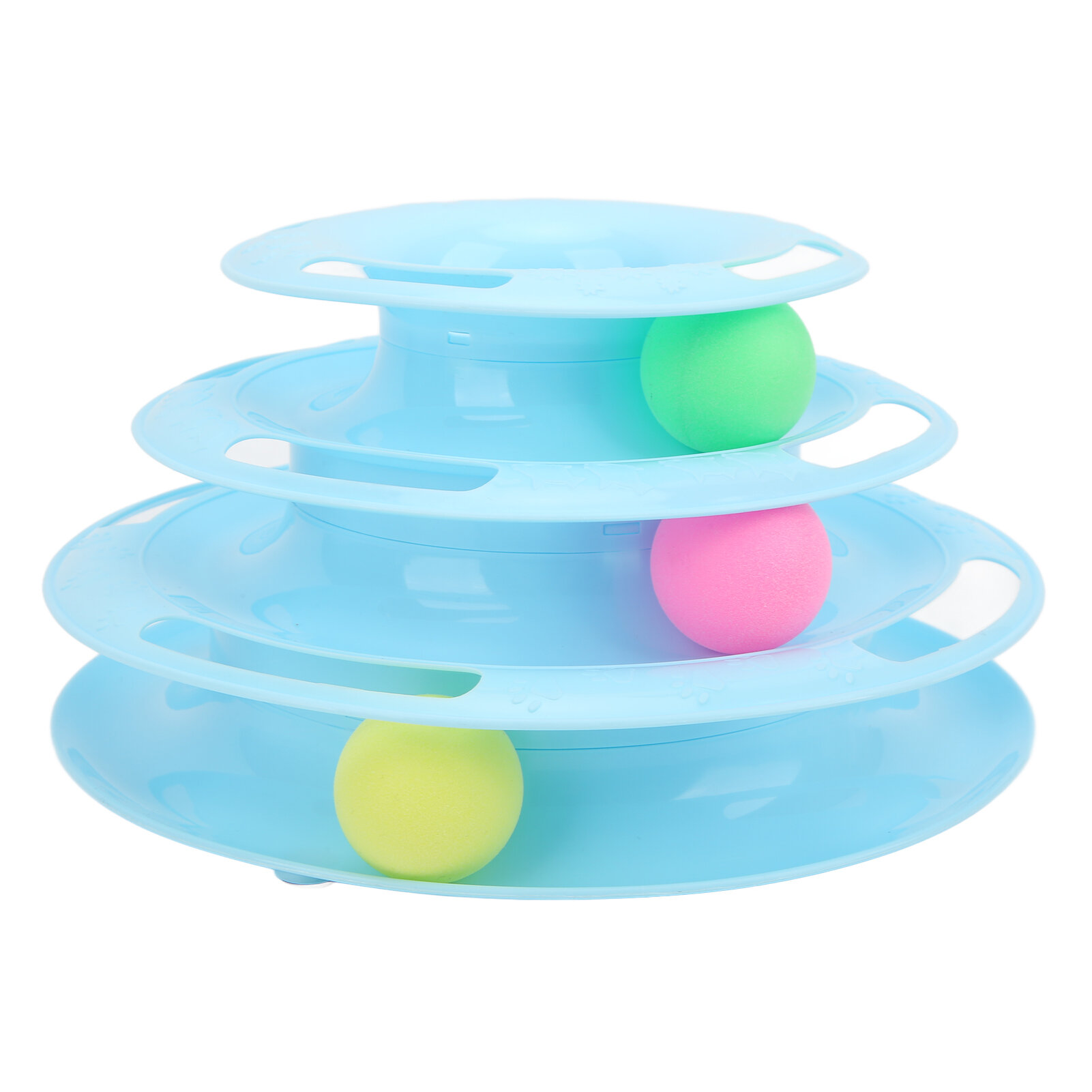 Игрушки Cat Ball Towers, 3-уровневые башни, дорожки, роликовые головоломки, игрушки для котят, охота, погоня и тренировки, синий