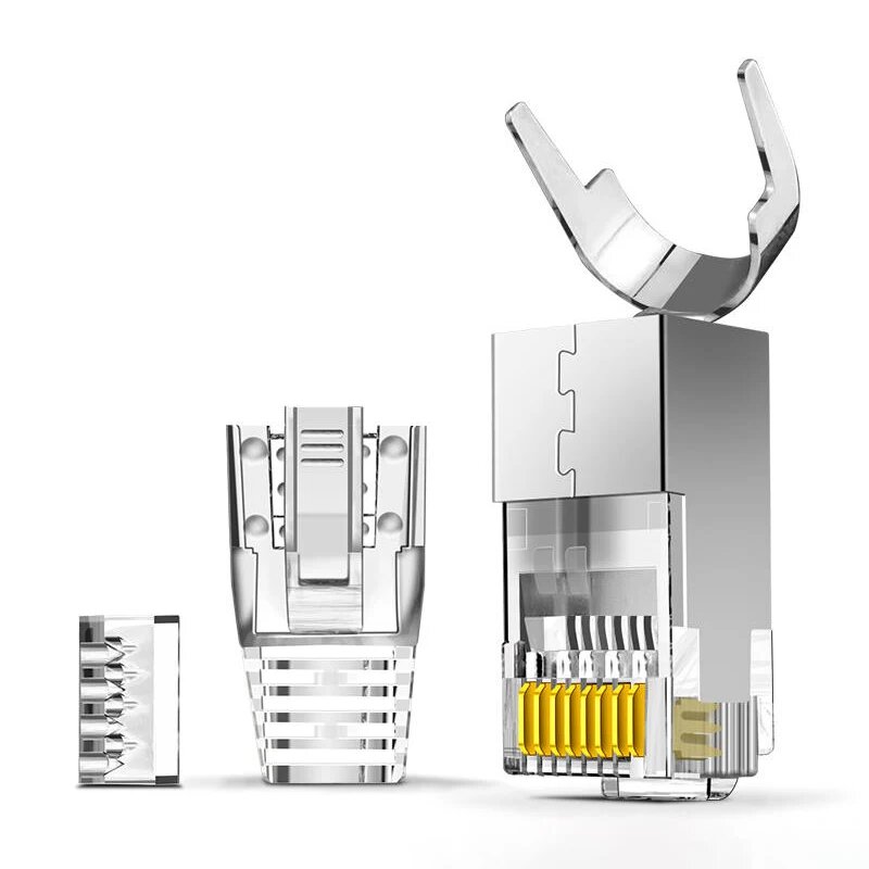 ZoeRax CAT8 CAT7 CAT6A разъемы RJ45 3-контактные 50PCS, серебристый