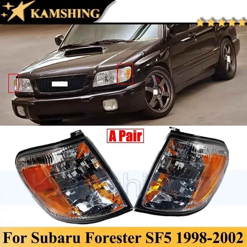 Kamshing пара американских прав, передний указатель поворота, лампа для Subaru Forester SF5 1998-2002, передний угловой светильник, лампа поворота
