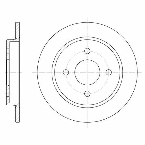 Тормозной диск задний Roadhouse 615500 для Ford Fiesta V, VI, Focus, Scorpio I, II, Sierra