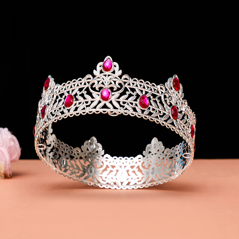 Корона на день рождения "Маленькая принцесса", женская, круглая, серебристо-розовая