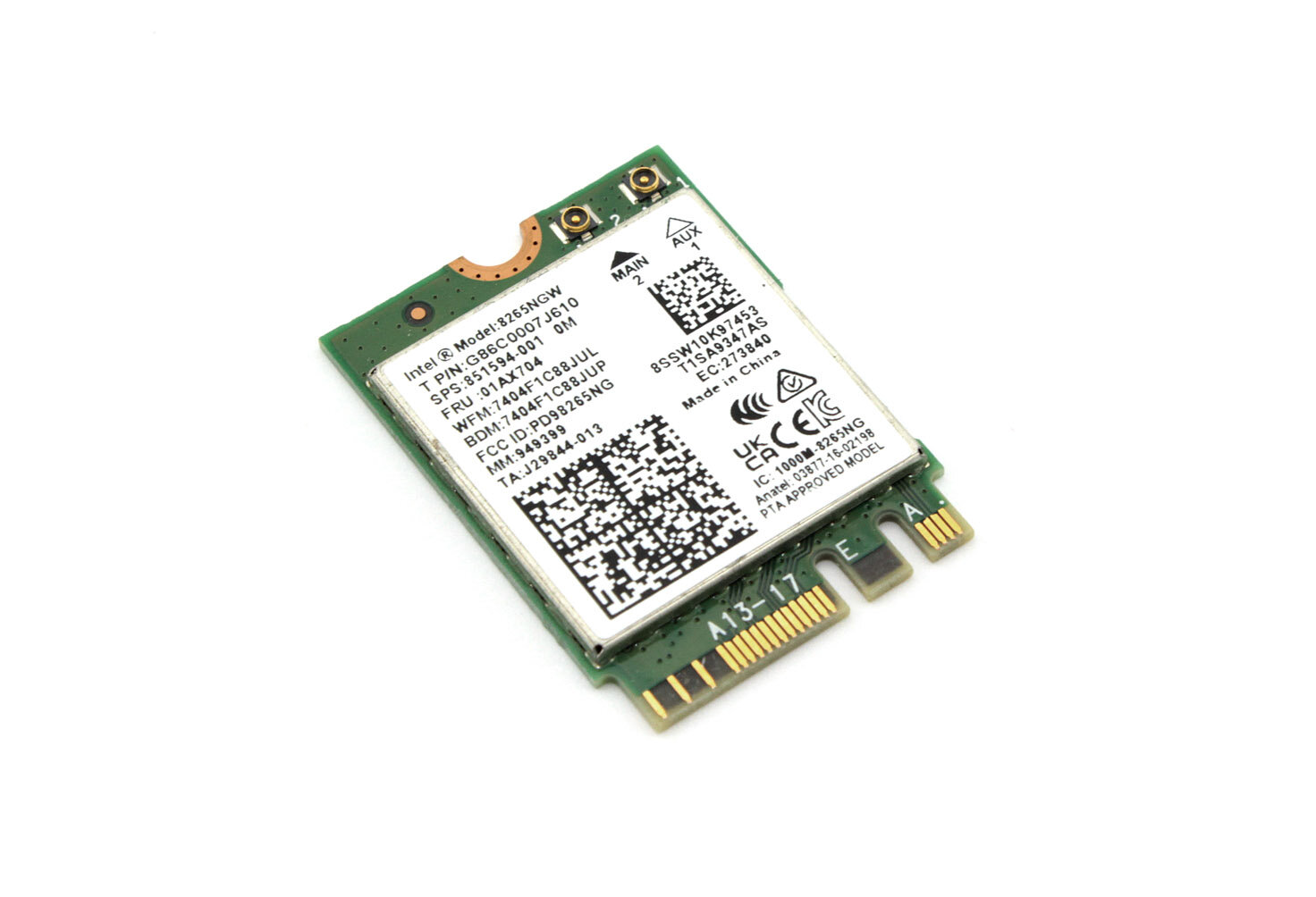 Wi-Fi адаптер + Bluetooth Intel Dual Band Wireless-AC 8265. NGWMG. NV