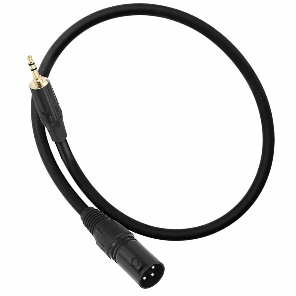 Кабель для передачи данных,3.5mm jack на 3-pin XLR балансный аудиокабель - 1 м, 1 шт