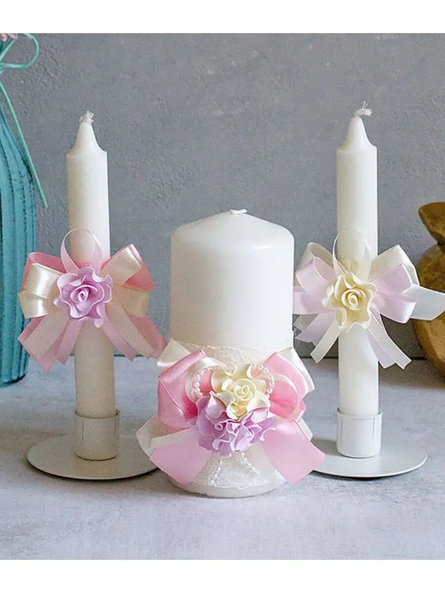 Семейный очаг на свадьбу свечи свадебные для молодоженов домашний очаг, набор 3 свечи