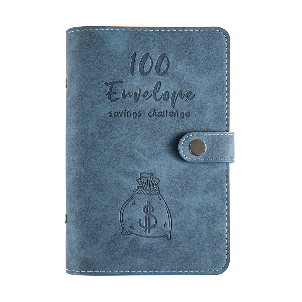 Бюджетный органайзер для накоплений, 100 конвертов, PU кожа, с карточками