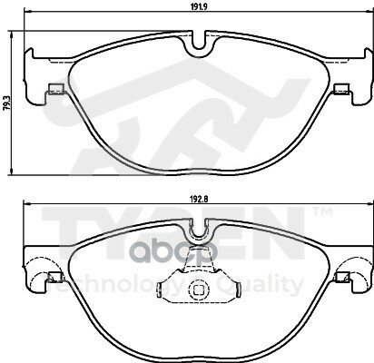 Колодки тормозные дисковые, передние BMW 5 (F07-F11) 10>, 6 (F06-F13) 11>, 7 (F01-F01) 08> TYREN арт. TYR1210761