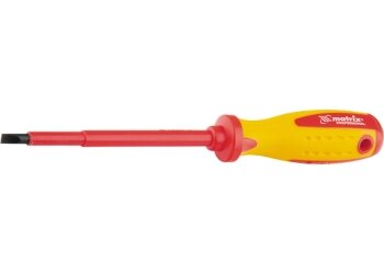 Отвертка Insulated, SL4,0 x 100 мм, CrMo, до 1000 В, двухкомп. рукоятка MATRIX PROFESSIONAL 12916