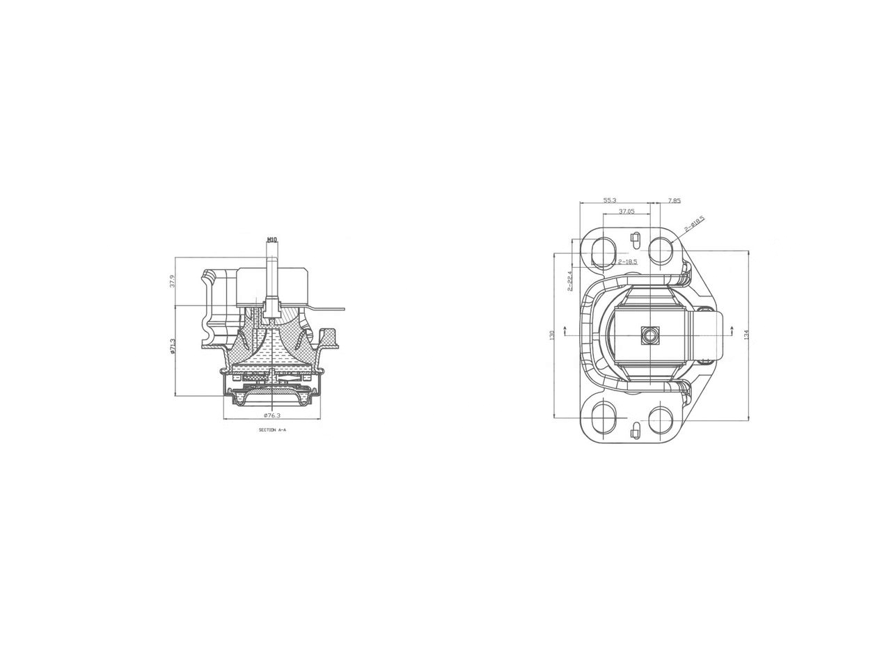 UNIO RMP-15017 (7700415089 / 7700415096 / 7700434370) опора двигателя правая Renault (Рено) Clio (Клио) II 98-, Kangoo (Кангу)