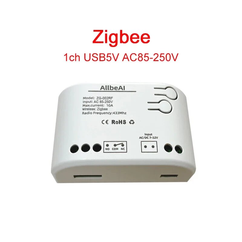 AllbeAI Zigbee Модуль переключателя 1 канала 1CH 85-250V Case
