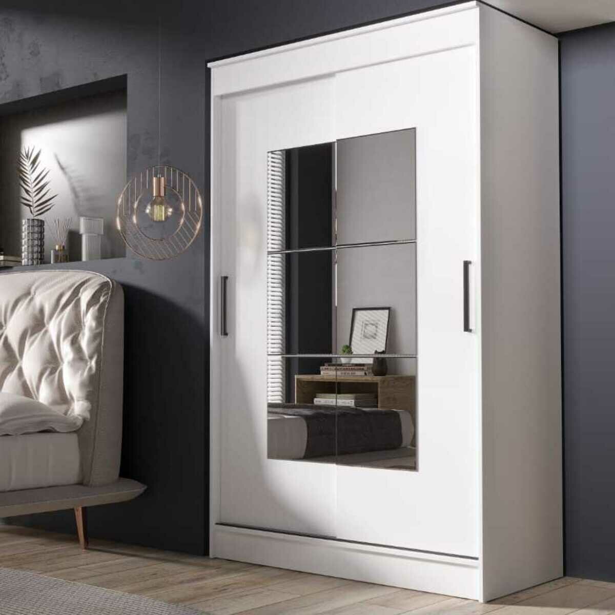 Шкаф-купе Эра Элегант 1 Белый гладкий 126х59х200 см с зеркалом