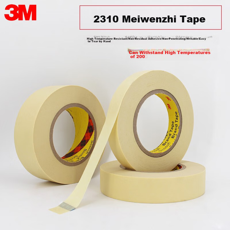 3M High-Temperature Resistant Masking Tape, Heat-Resistant, Traceless, Solvent-Resistant, for Painting, Fixing, Protection, And Bundling [30mm*55m] 2310