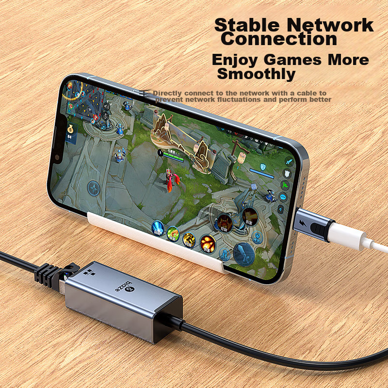 Biaze, Apple Lightning to Ethernet Adapter, Network Cable Converter, IPad Ethernet Connection, IPhone Network Card Direct Connection, Live Streaming Device Acceleration, Mobile Network Cable Converter