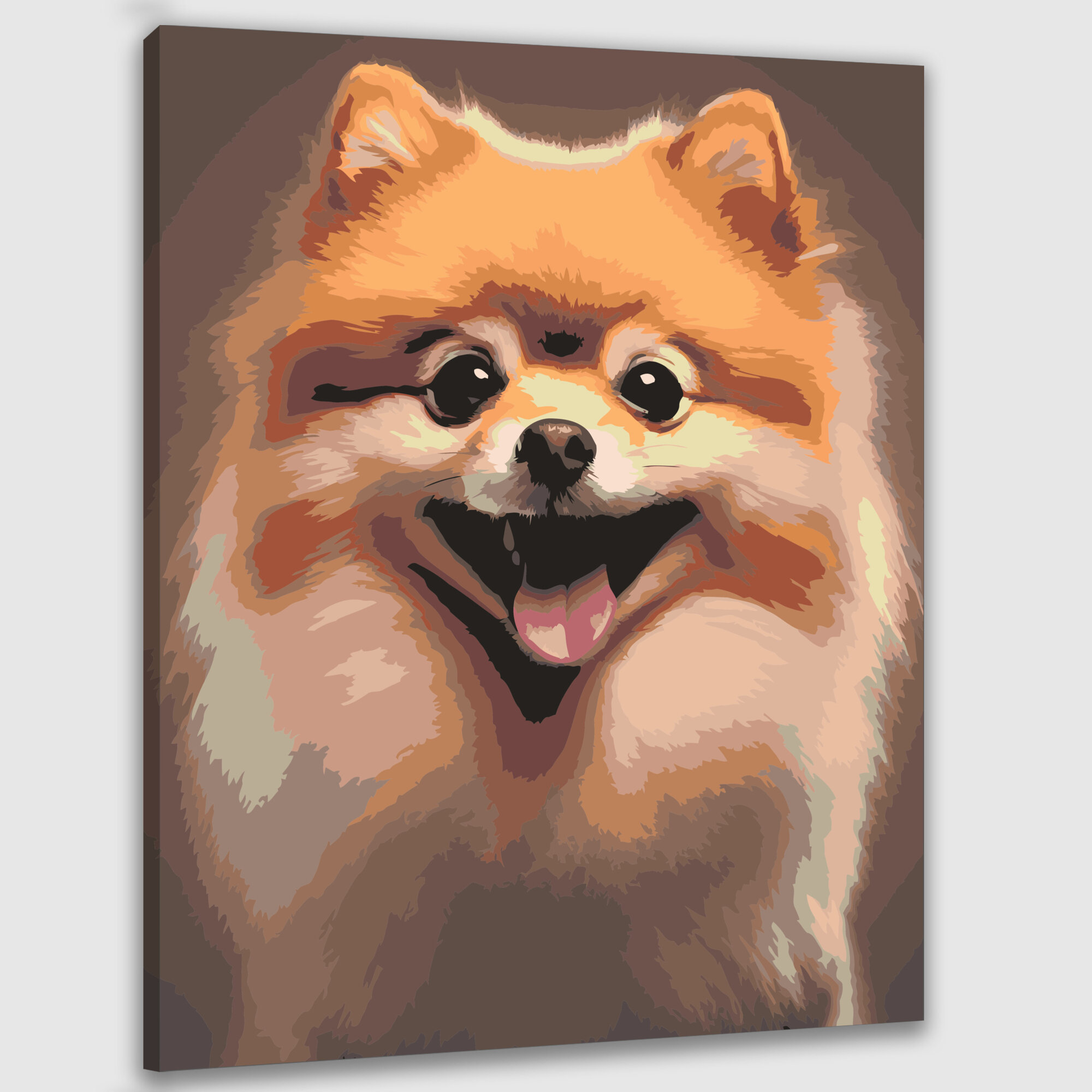 Картина по номерам 40x50 см, померанский шпиц, высокое разрешение, очарование, привлекательность, глубина резкости