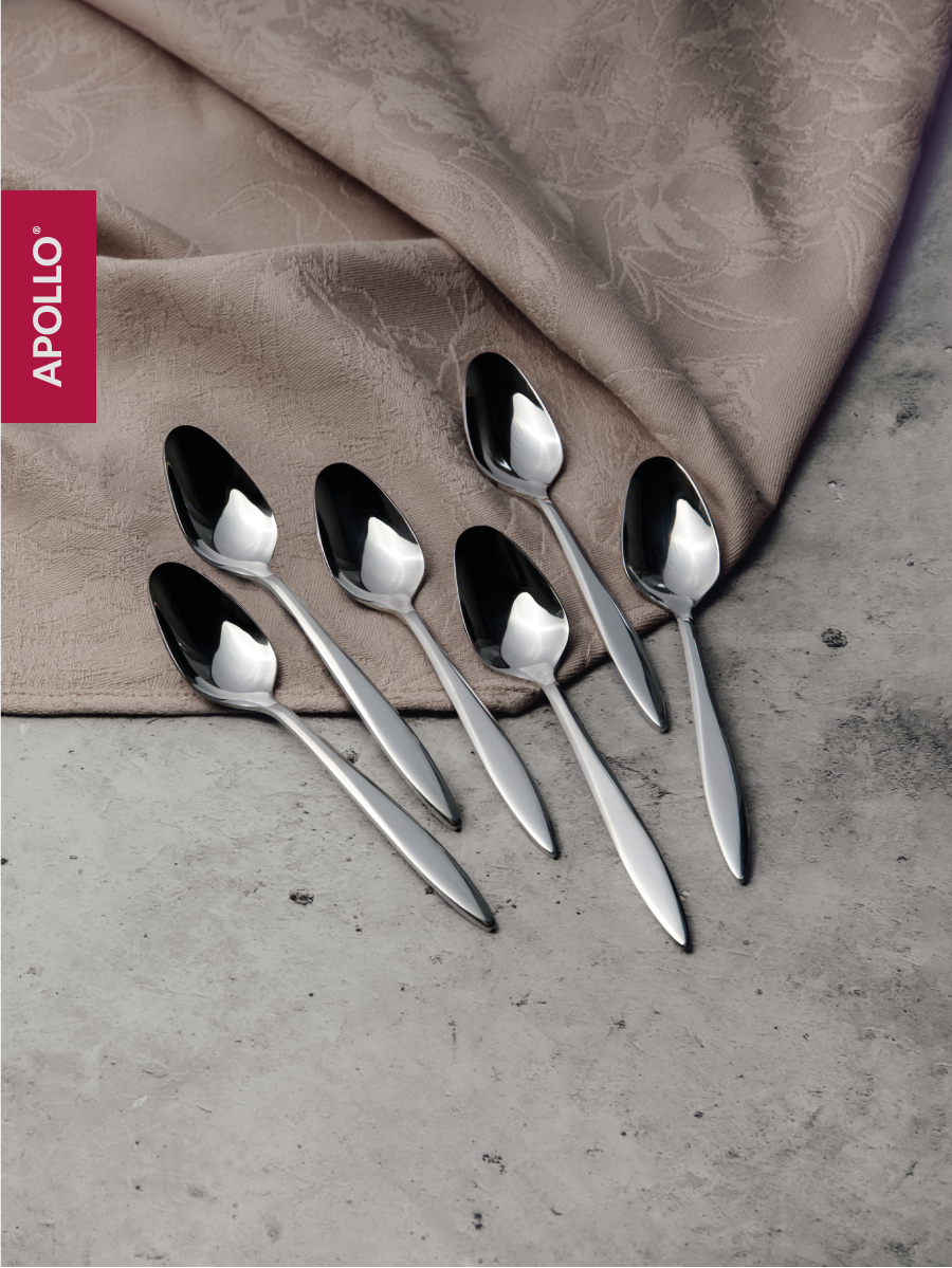 Набор ложек чайных Apollo 6 предметов, нержавеющая сталь, зеркальная полировка