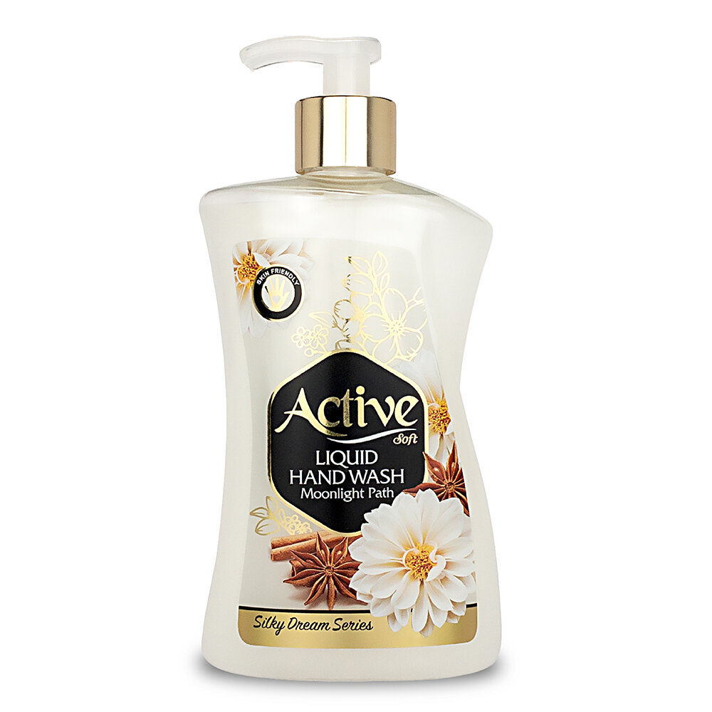 Жидкое мыло ACTIVE иран с соевым белком и витамином E "Лунный свет", дозатор, 450 мл