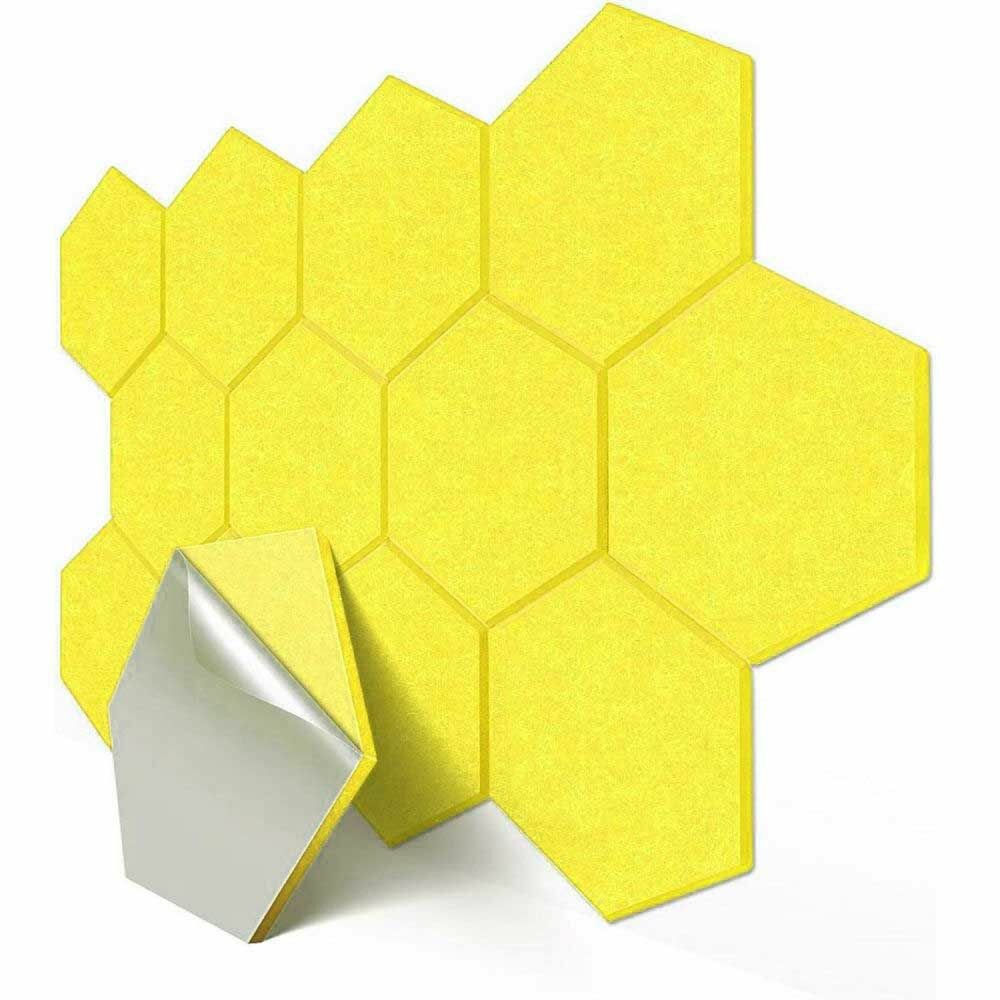 12 шт. Шестиугольный самоклеящийся Звукопоглощающий материал 30X26CM Шумоизоляция для перегородок декоративные панели для стен