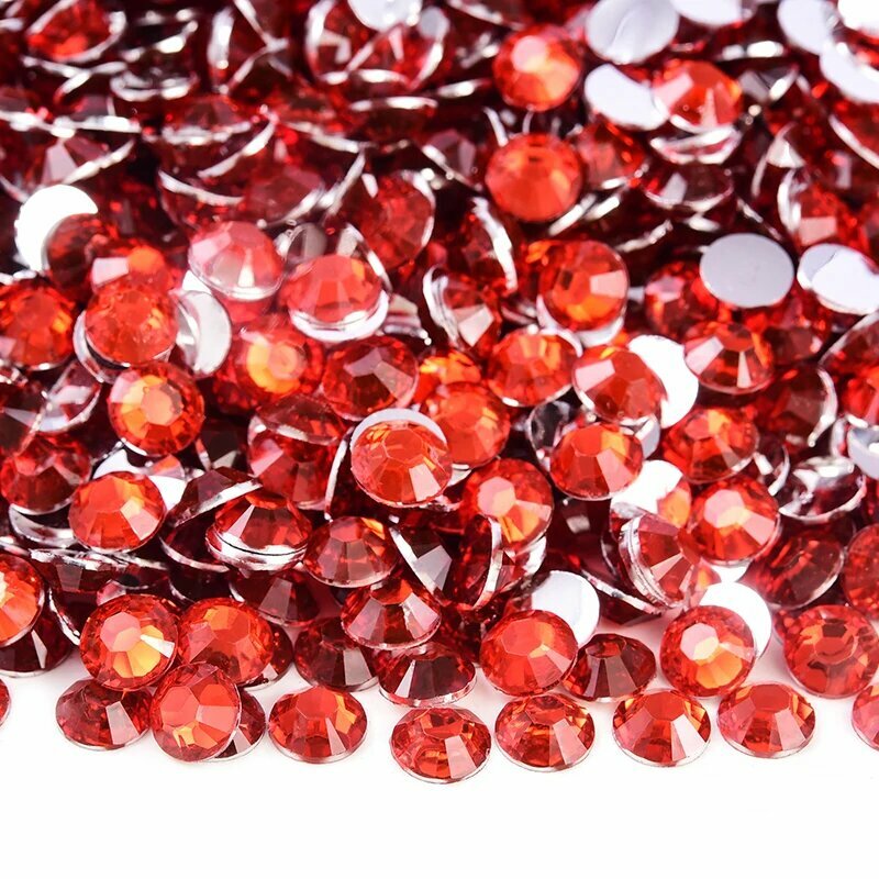2mm-6mm Round Non Hotfix Glitter Bling Manicure Strass Silver Flatback Resin Rhinestones Glue On Beads Nailart Nail Gems Diy