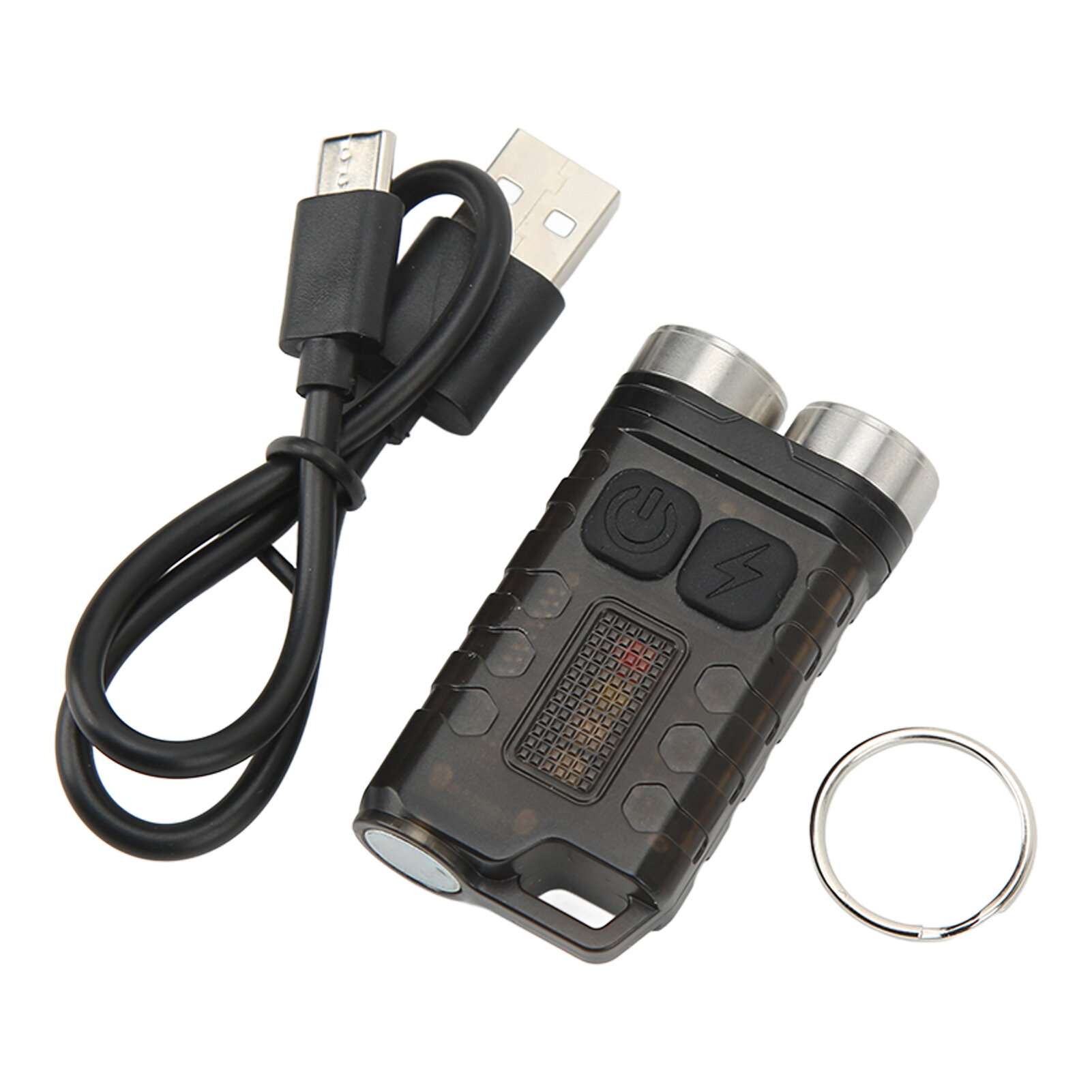 Компактный фонарик на ключи 900LM с USB зарядкой для активного отдыха и кемпинга, черный