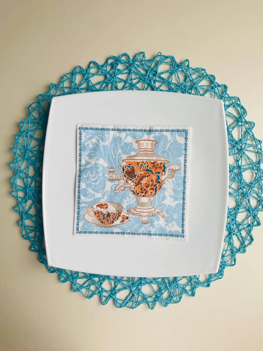 Салфетки бумажные масленица самовар