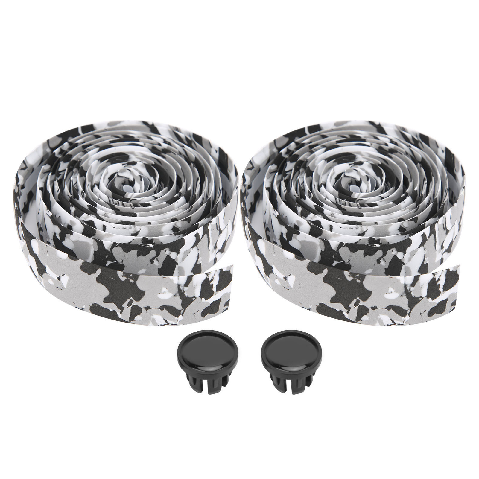 Мягкая обмотка руля для горного велосипеда ZTTO с противоскользящим покрытием и заглушками (черно-серая).