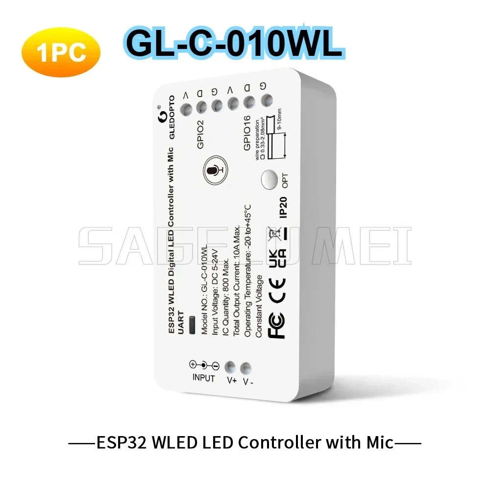GLEDOPTO GL-C-010WL ESP32 WLED контроллер с микрофоном