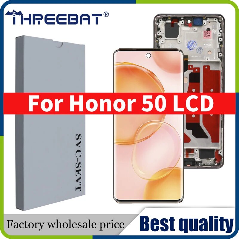 6,57 'оригинальный OLED 120 Гц для Honor 50 NTH-AN00 NTH-NX9 ЖК-экран сенсорная панель дигитайзер для Honor50 ЖК-дисплей With Green frame