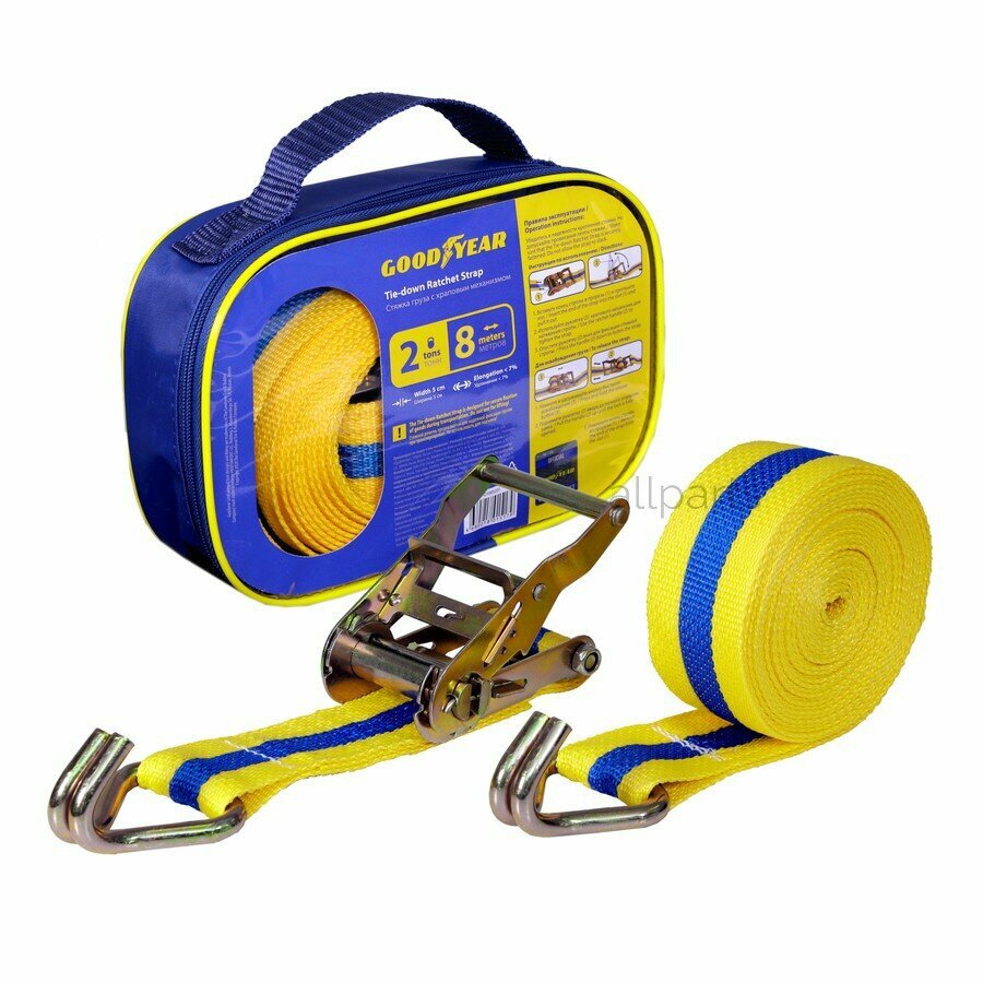 GOODYEAR GY005202 Goodyear Стяжка груза с храповым механизмом 2 т, 8 м. GY005202