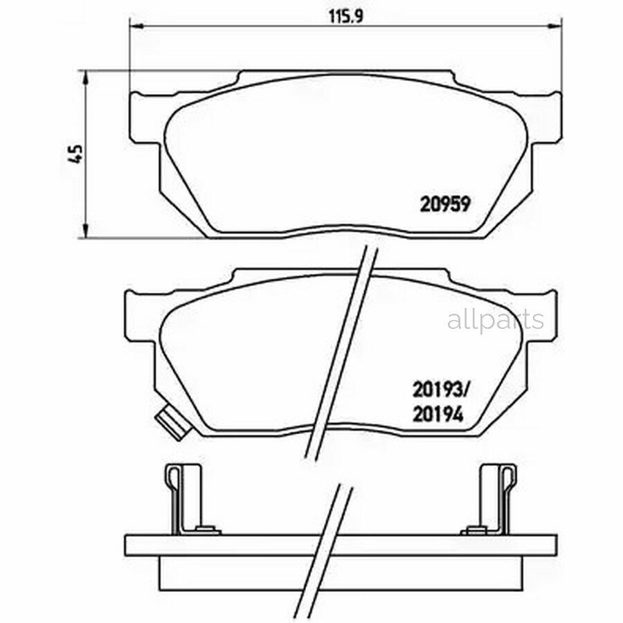 BREMBO P28008 Колодки тормозные дисковые передн. HONDA CIVIC III Hatchback (AL AJ AG AH) 10/83-10/87 / HONDA C
