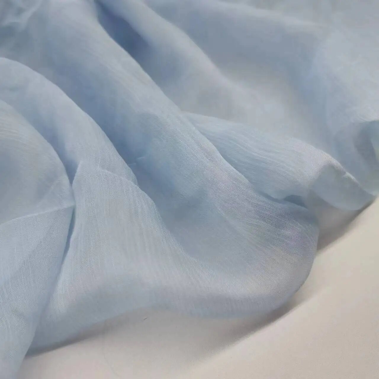 Шелковая ткань креп-жеоржет Uuyol Голубой, Light blue