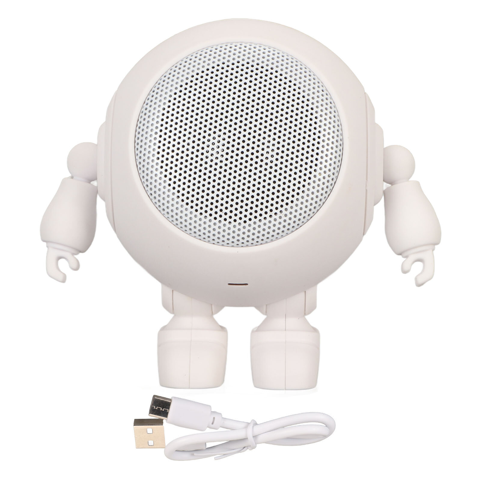 Портативный Bluetooth динамик в форме робота, Bluetooth 5.0, аккумулятор 1000 мАч, встроенный микрофон, мини, беспроводной, для дома, вечеринок, улицы, белый