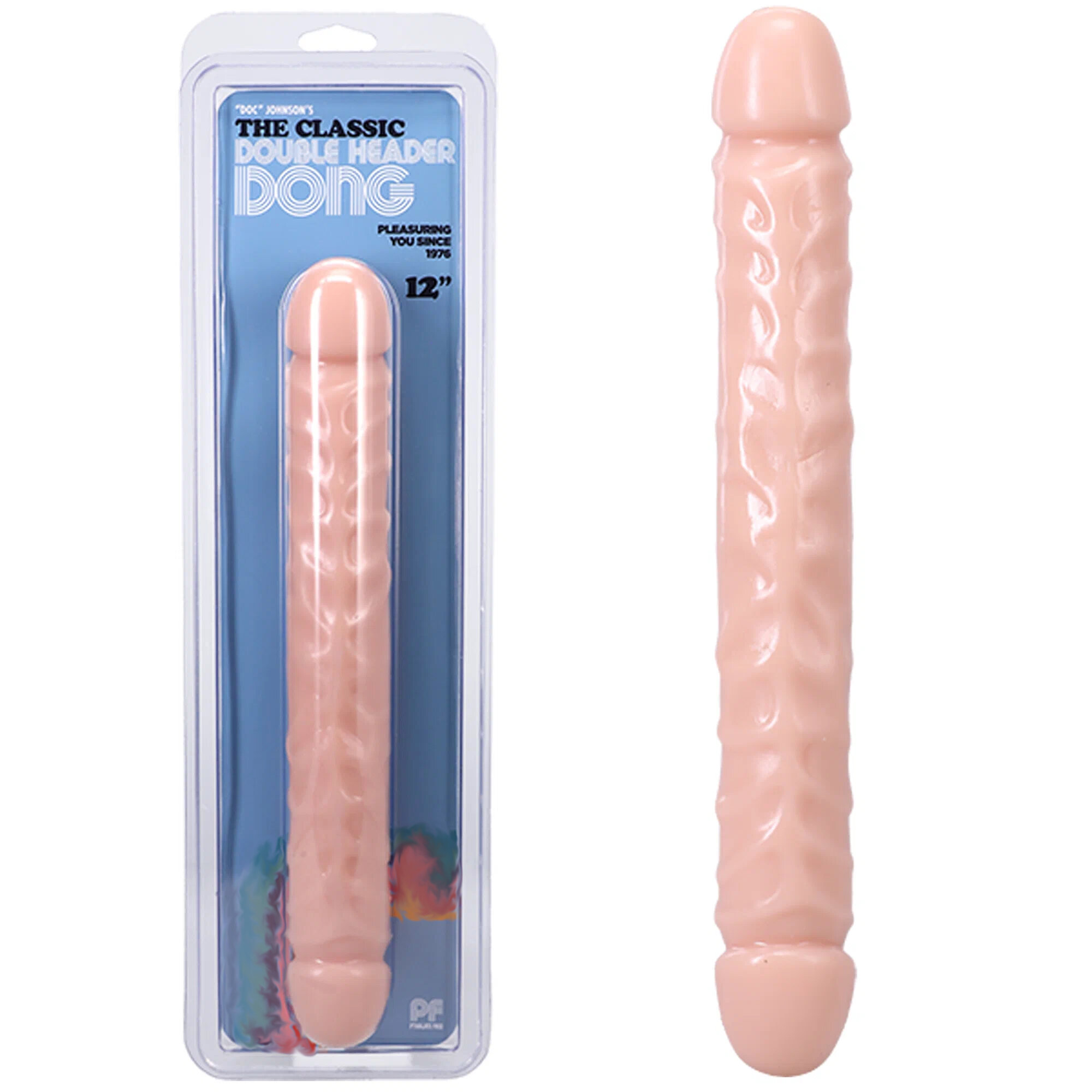 Фаллоимитатор Jr. Veined Double Header Bender, бежевый (30.5, Ø 4.2 см)