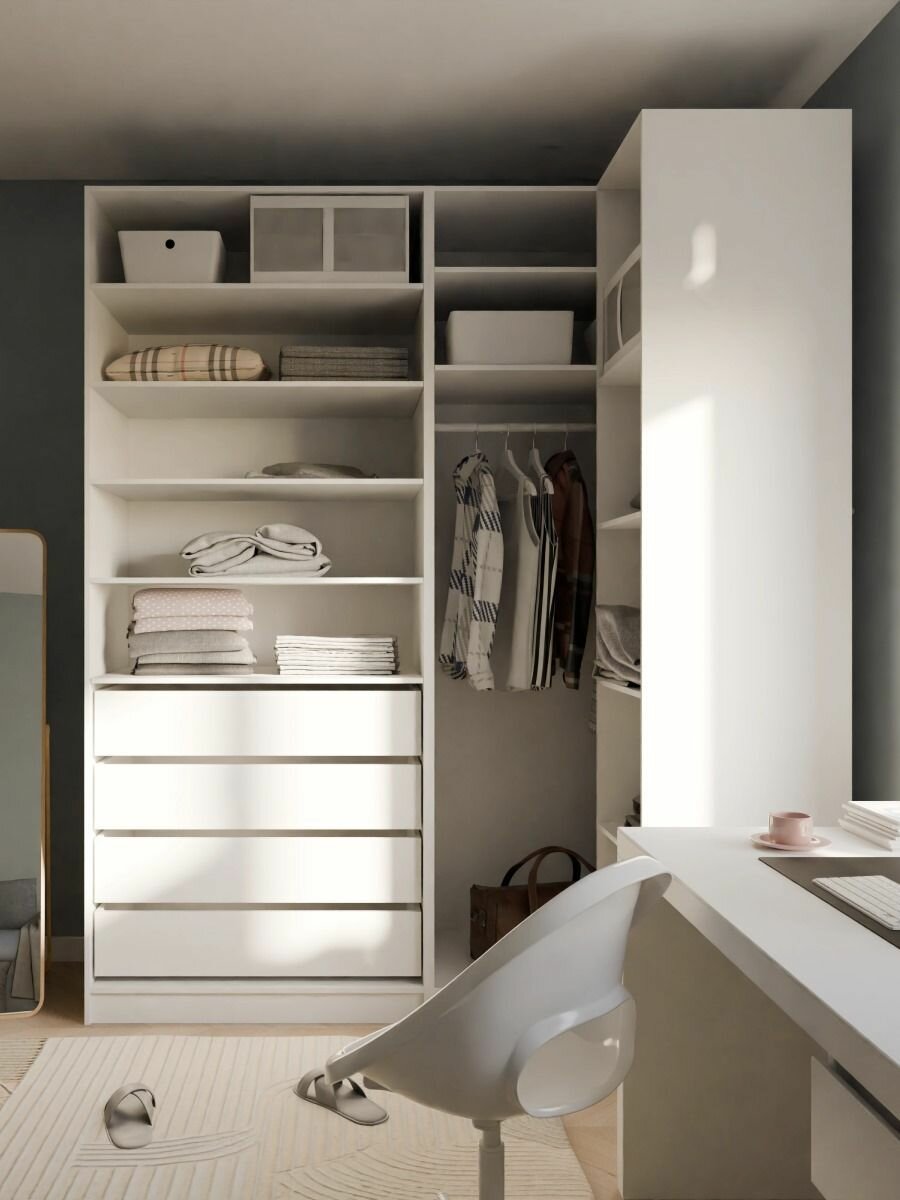 Гардеробная система хранения без дверей пакс (PAX IKEA) 200/110,5х58х236 см, комбинация 26