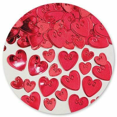 Конфетти весёлая затея "Сердца с вензелем", красное, 14 г