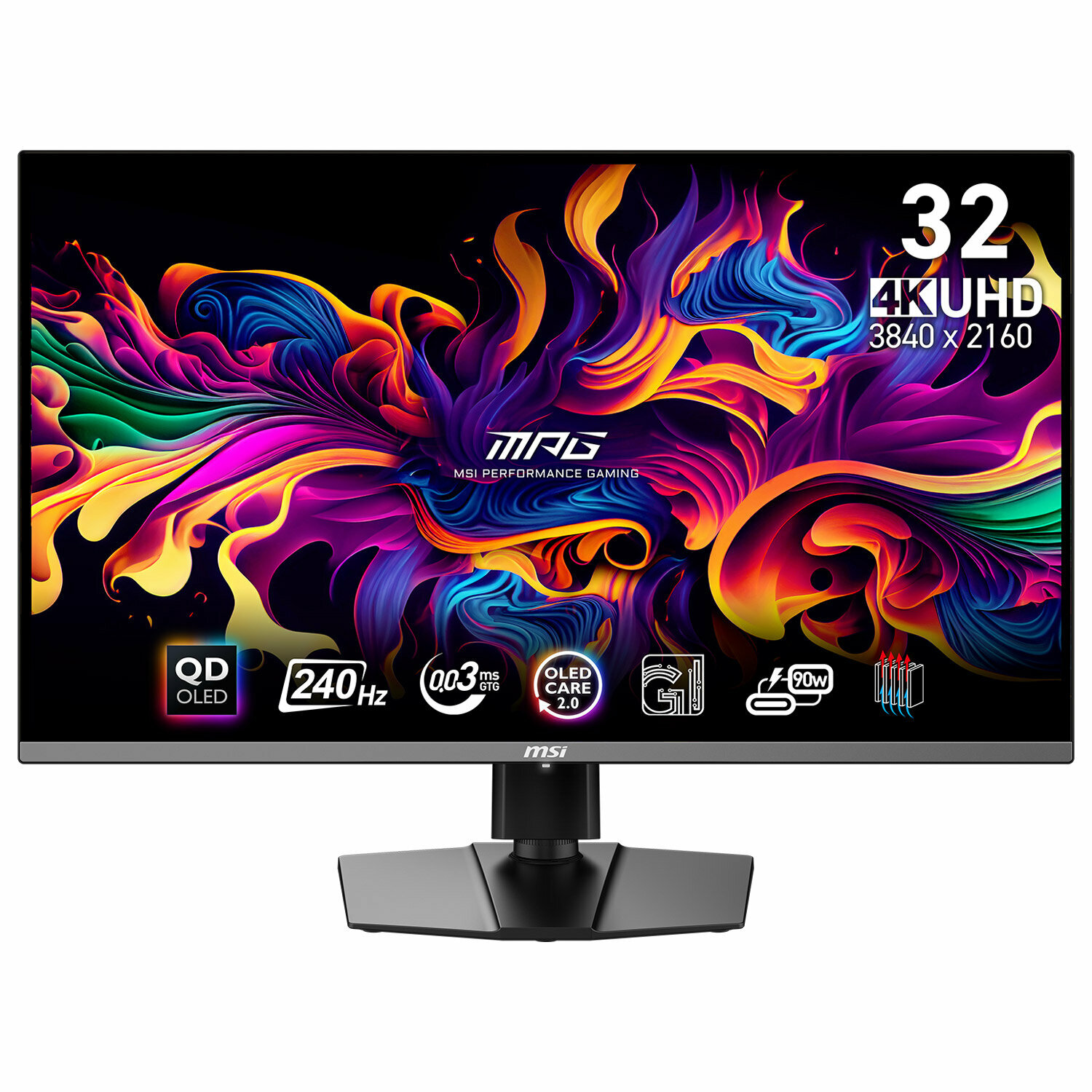 MSI 31.5" Монитор MPG 321URX QD-OLED 3840x2160 (UHD) 240Hz 0.03ms (GTG) Adaptive Sync Игровой монитор черный