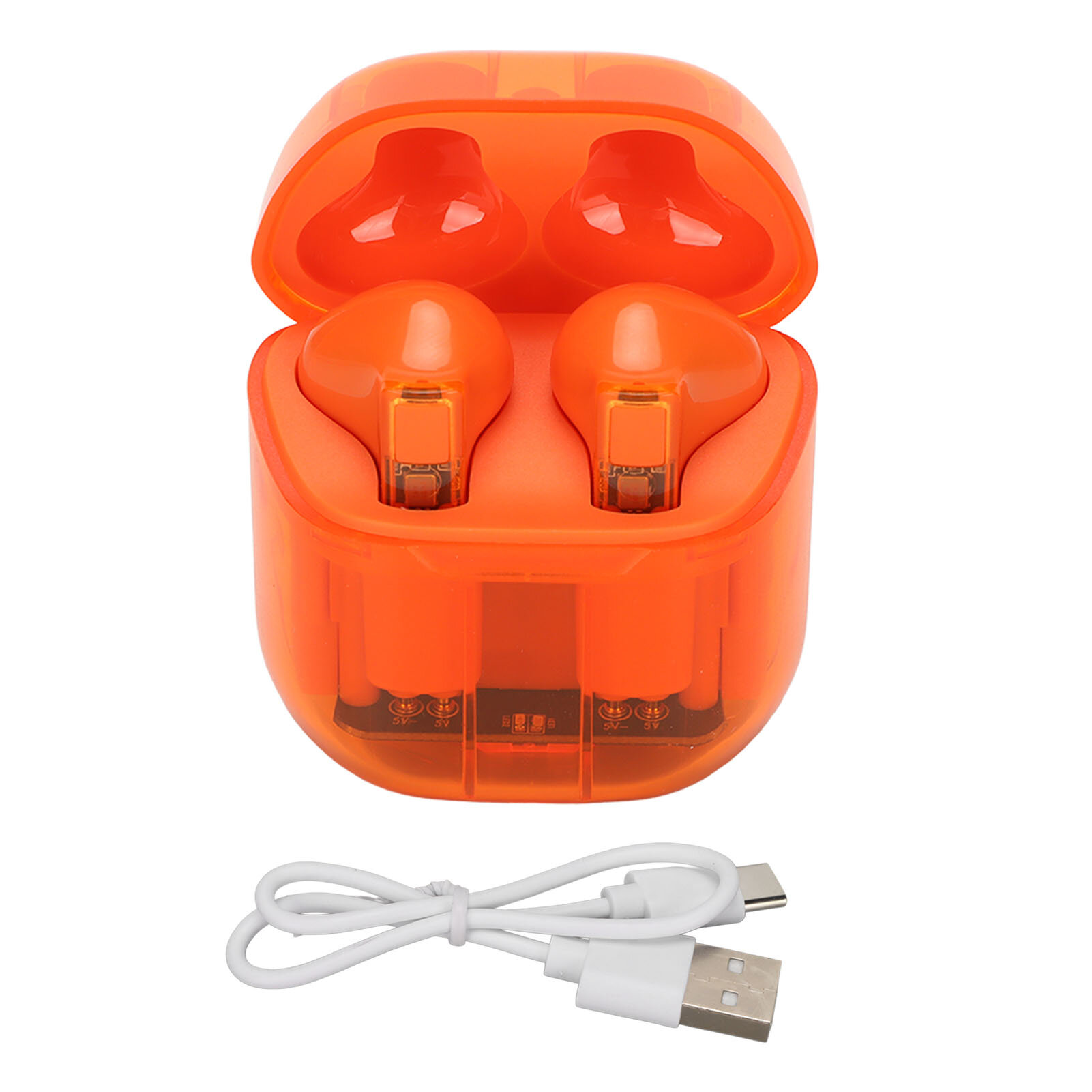 Беспроводные наушники Bluetooth полупрозрачные дизайны тела низкая задержка 2 -й трансмиссионные игры спорт наушники для наружного апельсина