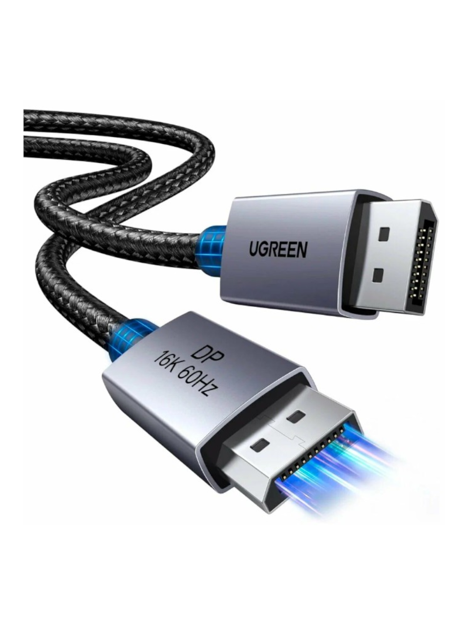 Кабель UGREEN DP131 55566_ DisplayPort Up to 16K/60Hz Cable. Длина: 0,5м. Цвет: серый