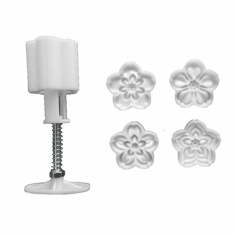 Набор из 4 форм для выпечки в форме вишневых цветов из ABS пластика для декорирования тортов, печенья и шоколада, - 30г Весенняя вишня бл.