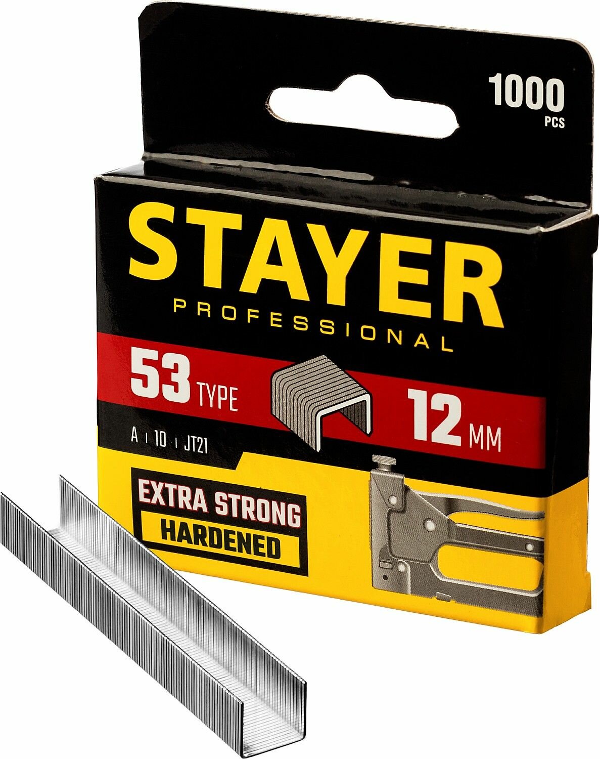 Набор скоб STAYER тип 53, A/10/JT21, 12 мм, калибр 23GA, 1000 шт
