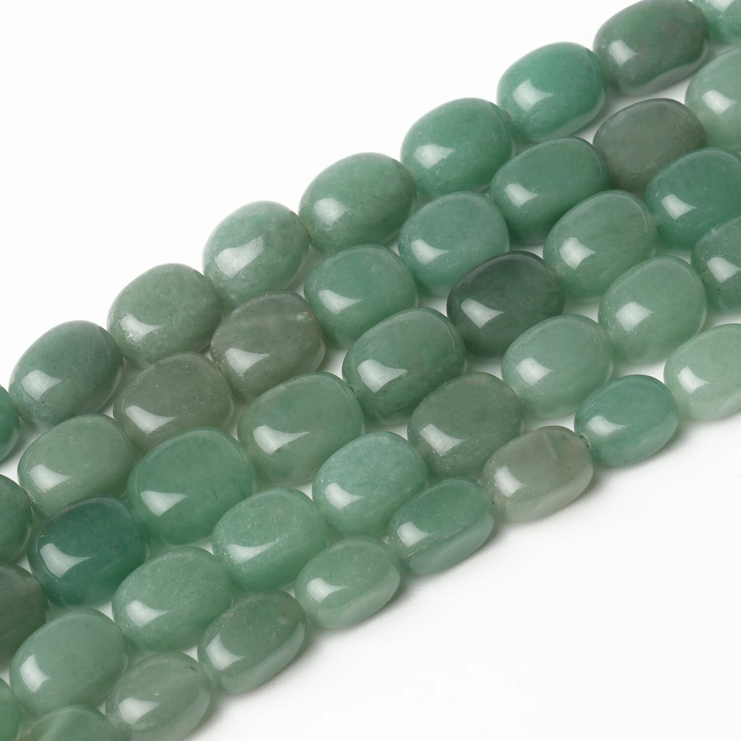 Бусины изумрудные Aventurine 8x12 мм