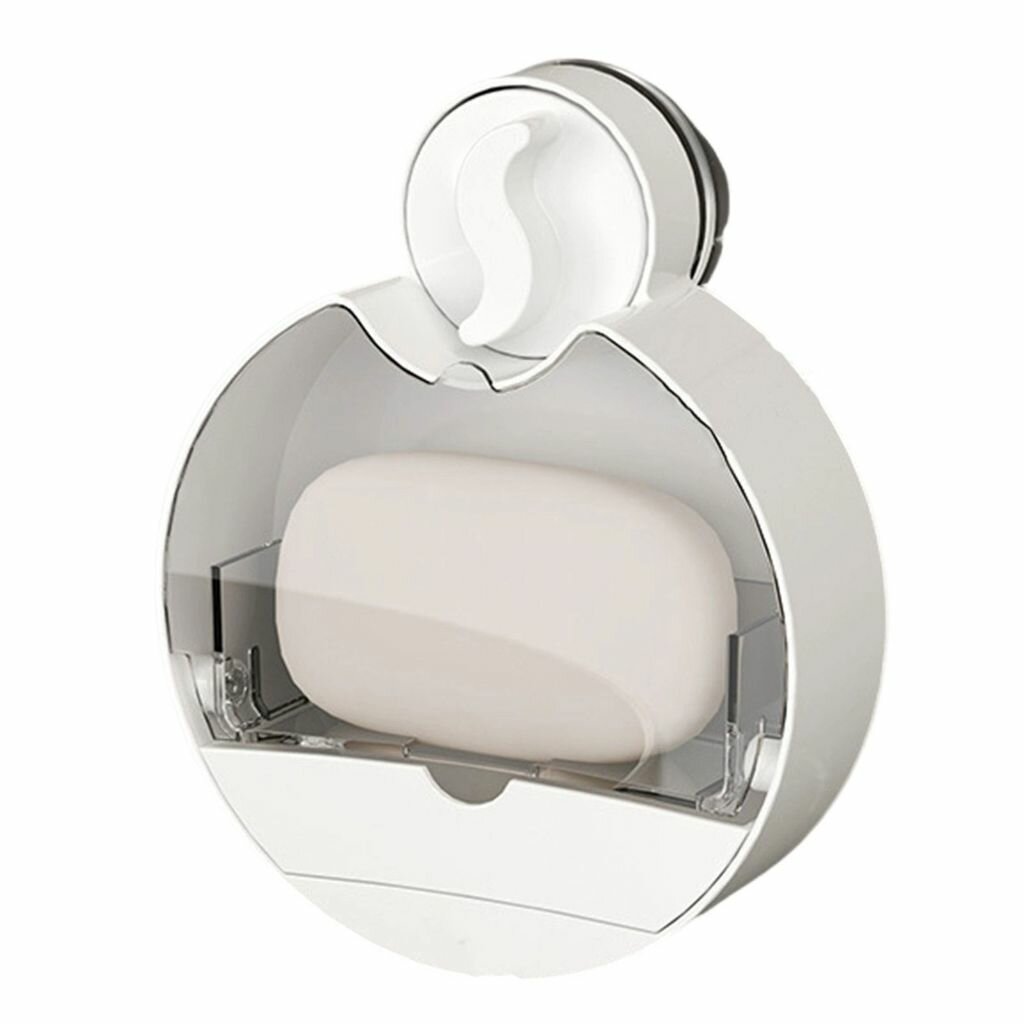 Мыльница-раскладушка на присоске-прозрачно-серая